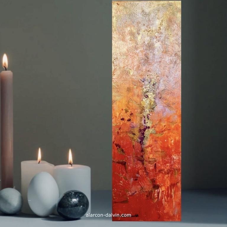 Tableau abstrait Orange - Alarcon Dalvin