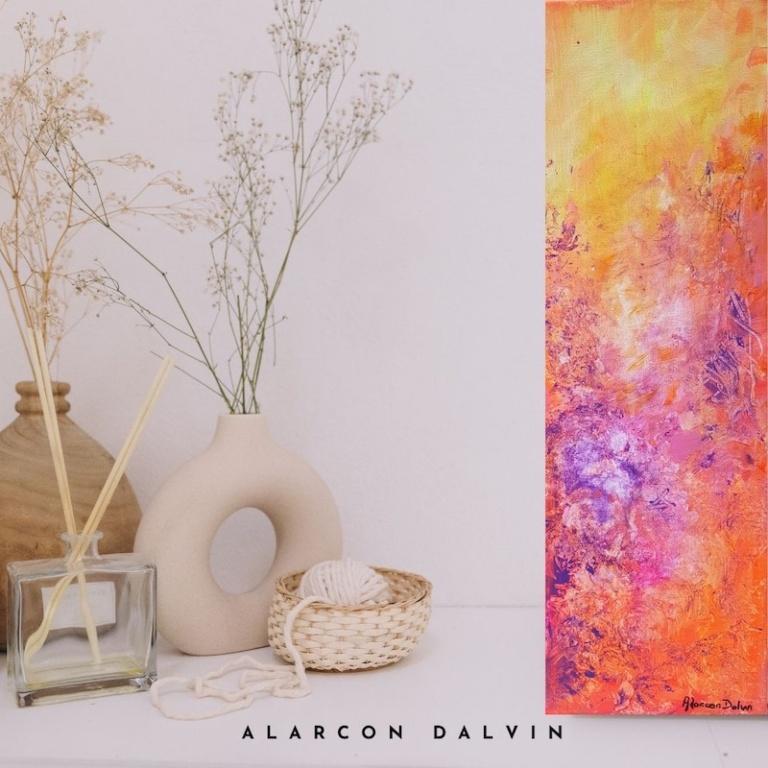 Tableau abstrait Orange - Alarcon Dalvin